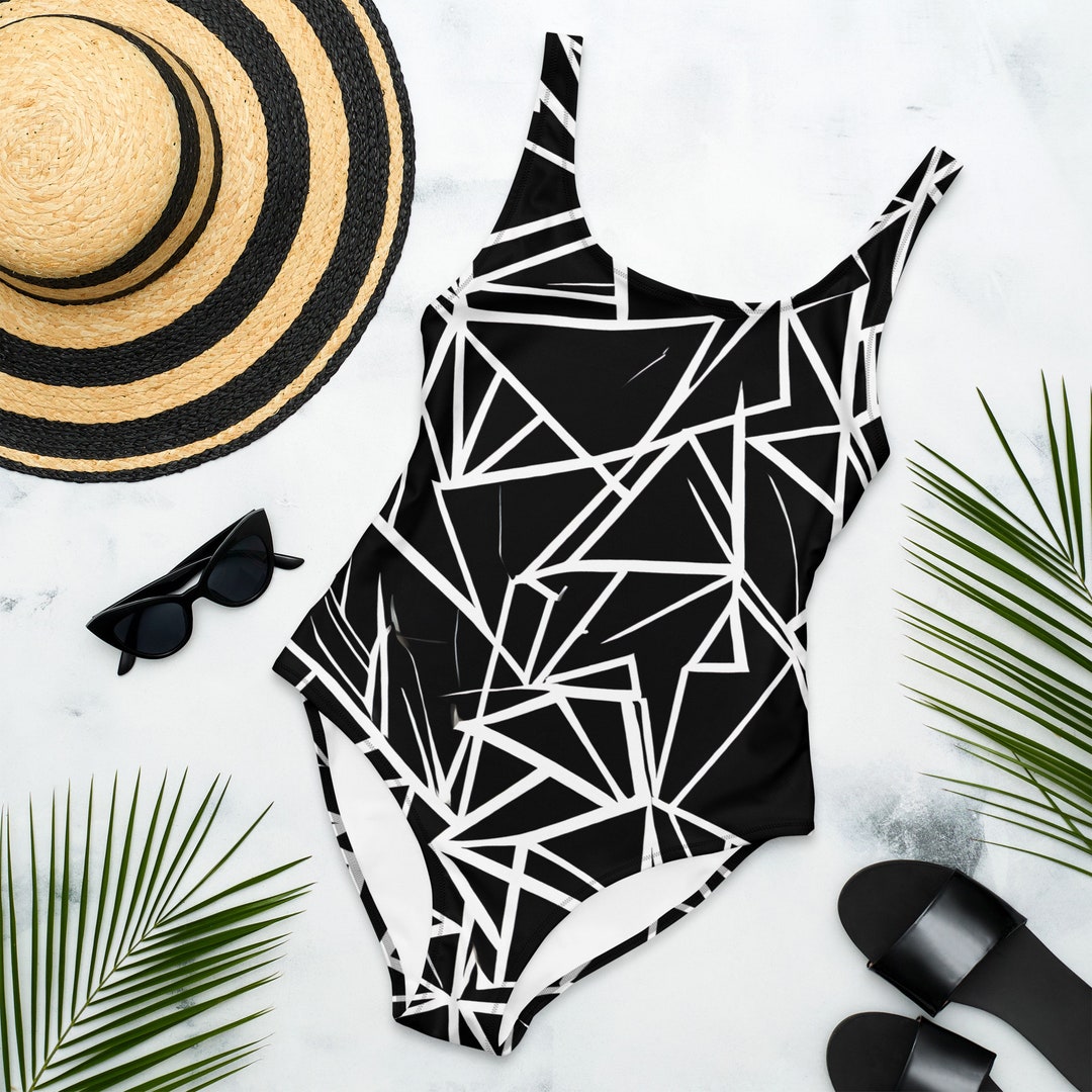 Abstract Shapes One-piece Swimsuit - Etsy