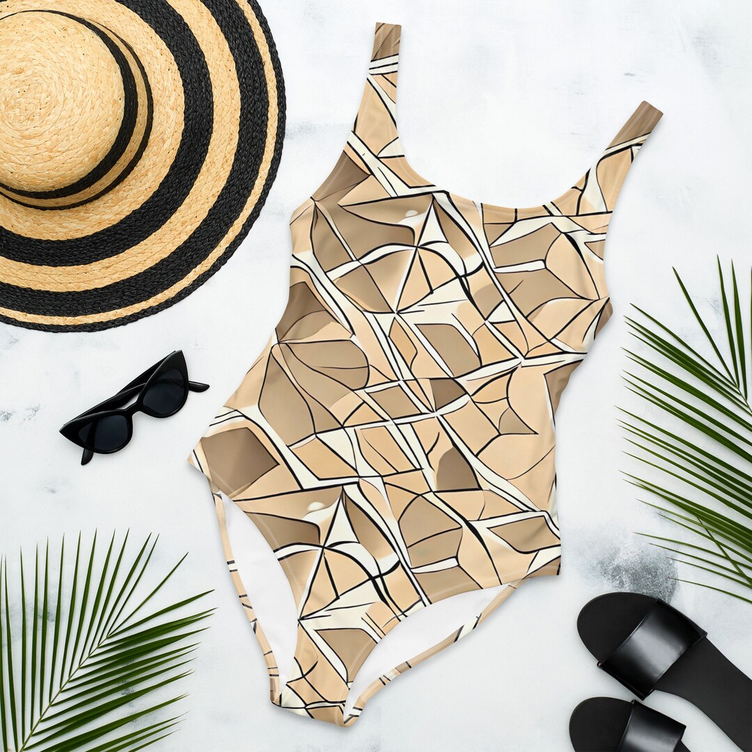 Abstract Shapes One-piece Swimsuit - Etsy
