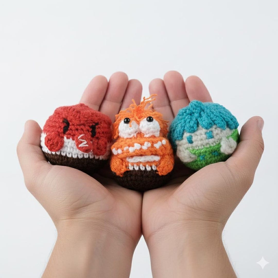 Inside Out 2 Amigurumi Plush Keychains - Keychain Set for Car, Backpack ...