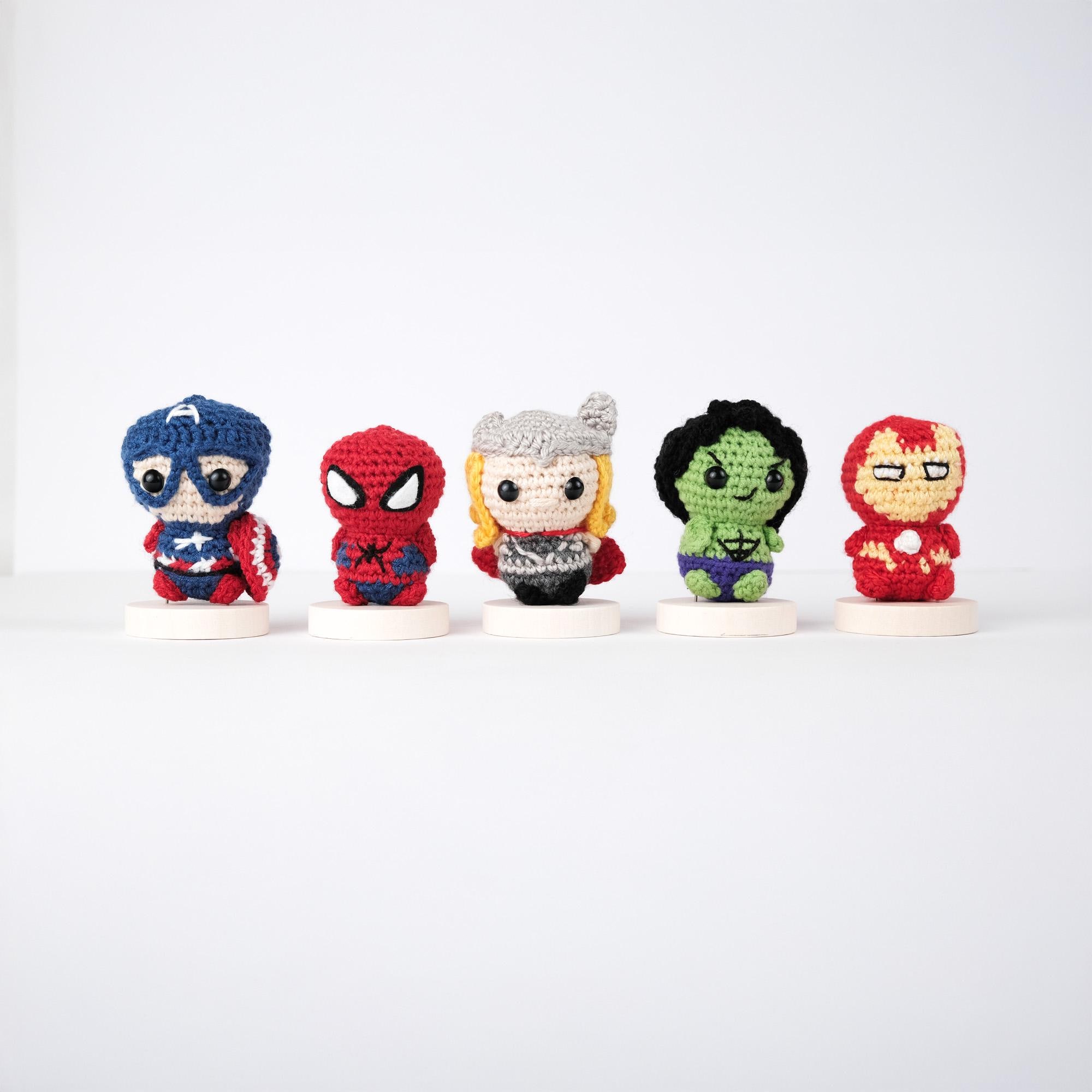 Mini Hero Squad Amigurumi Plush Set – Handmade Crochet Dolls 6–8 Cm (2. ...