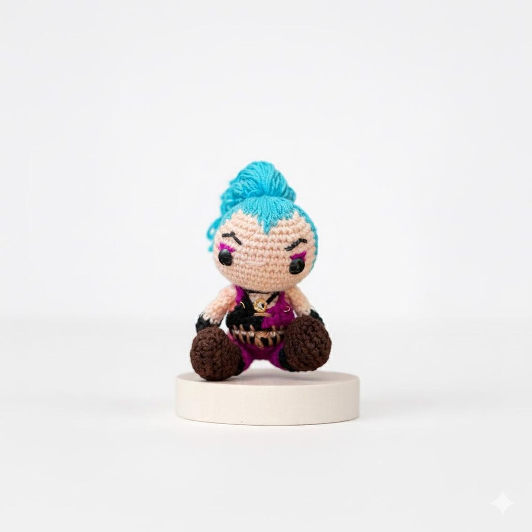 Arcane Jinx Plushie Keychain, League of Legends Jinx Doll, Jinx Plush, Amigurumi Jinx, Jinx ...