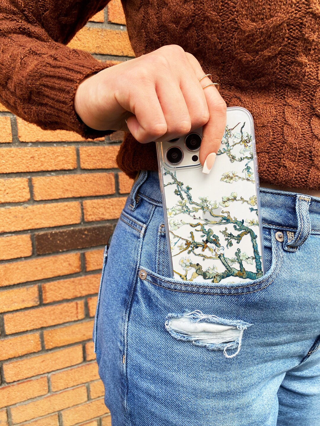 Van Gogh Almond Blossom Clear Phone Case: Vintage Floral Art - Etsy