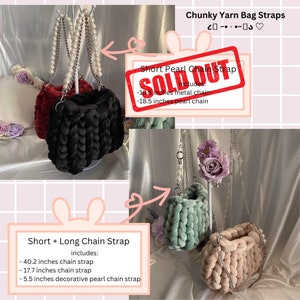 Y2k Chunky Yarn Bag With Silver Hardware Ribbons Customizable Straps ...