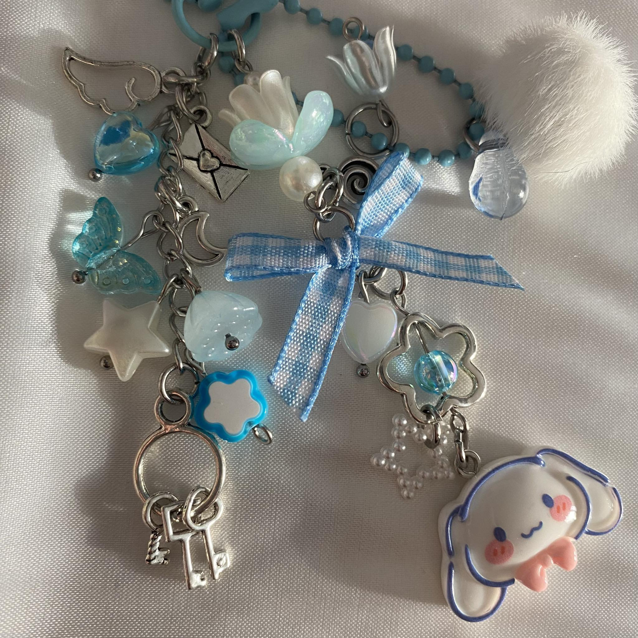 Sanrio Blue Cinnamoroll Charm Kawaii Cute Trinket Keychain - Etsy