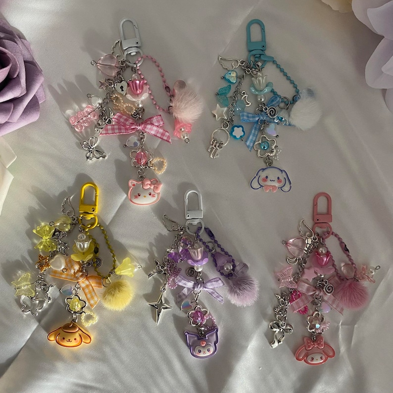 Sanrio Purple Kuromi Charm Kawaii Cute Trinket Keychain - Etsy