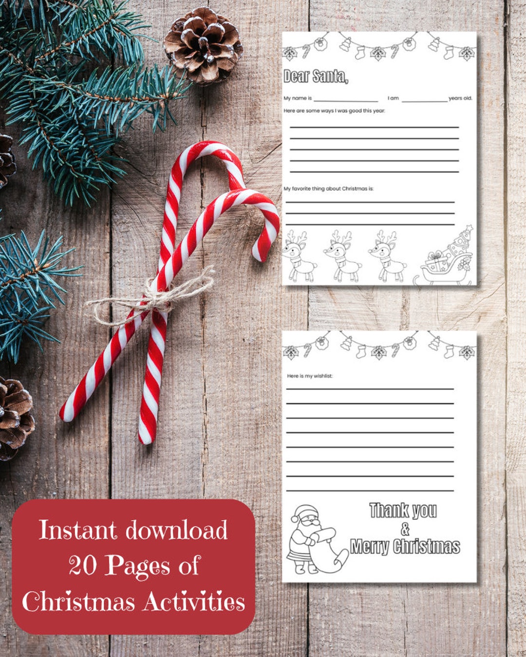 Santa Letter Christmas Activity Book Drawing Prompts Games crafts ...