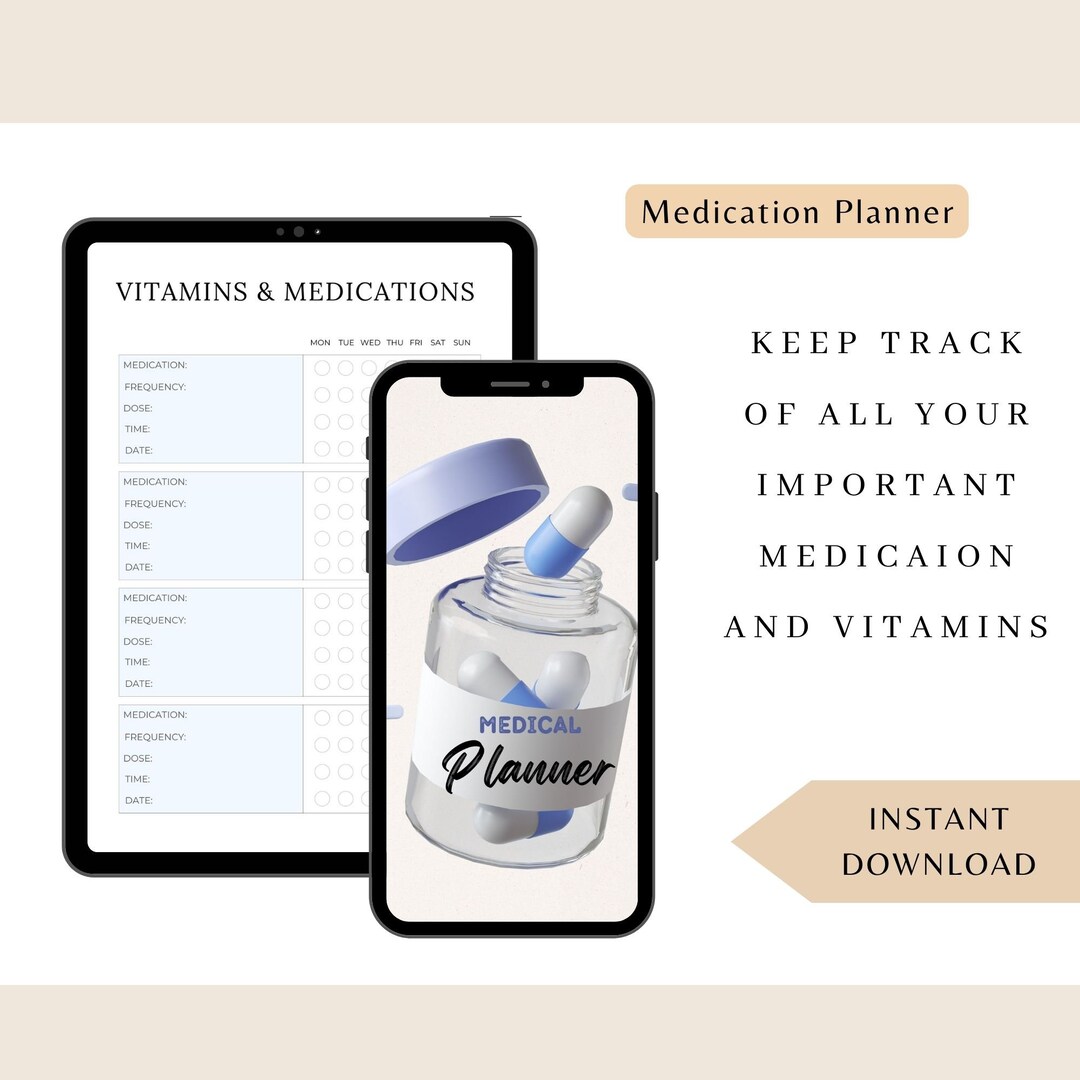 Printable Medication Log Drug Tracker Health Medications - Etsy