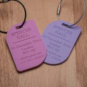 Luggage Tags Personalised Laser Engraved Travel Accessory Gift Tags ...