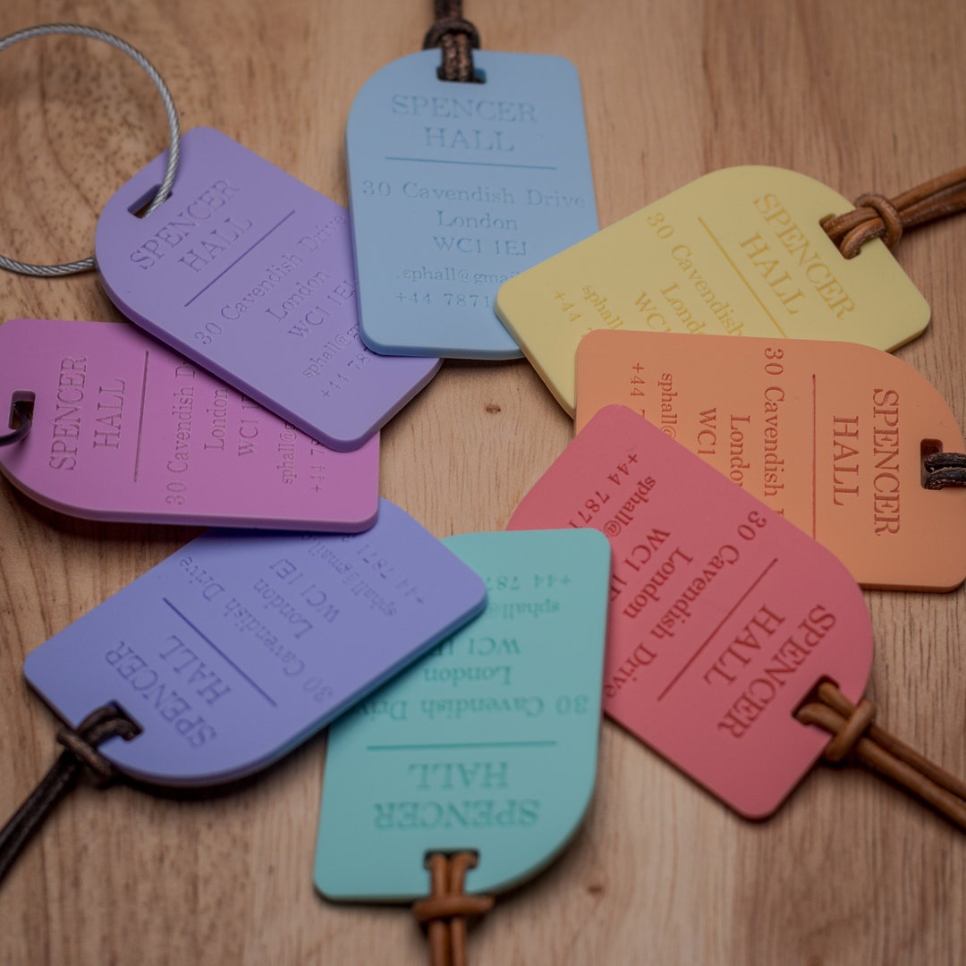 Luggage Tags Personalised Laser Engraved Travel Accessory Gift Tags ...