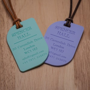Luggage Tags Personalised Laser Engraved Travel Accessory Gift Tags ...