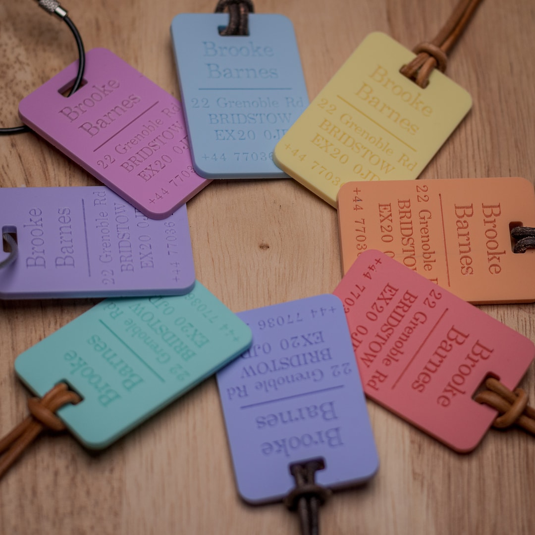Luggage Tags Personalised Custom Engraved Luggage Tags Suitcase Baggage ...