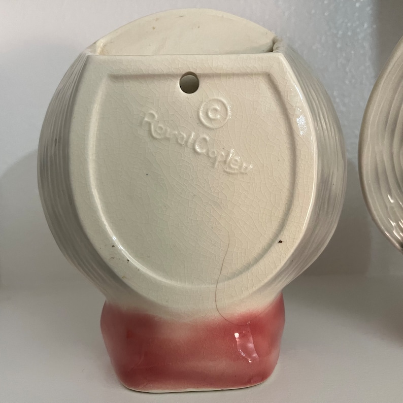 Royal Copley Pottery Asian Girl Boy Wall Pocket Planter Gift Tabletop ...