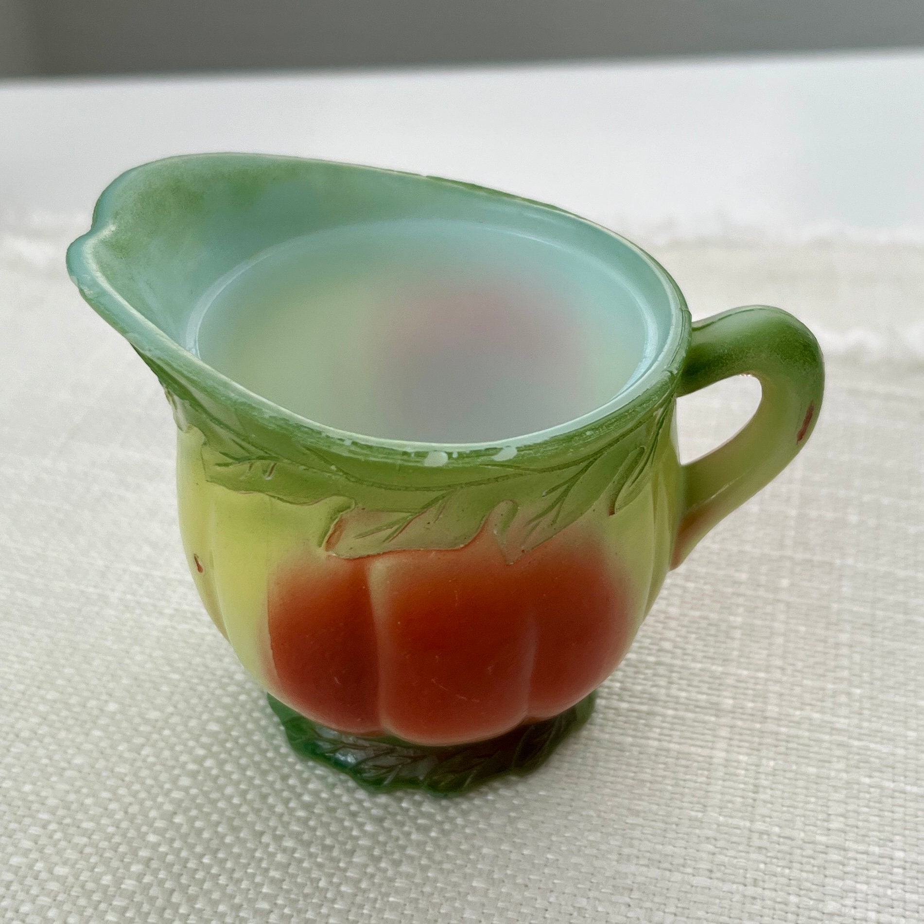 Colored Milk Glass Creamer Pitcher Tomato Pitcher Old Fashioned - Etsy