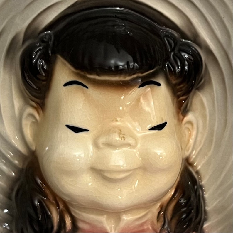 Royal Copley Pottery Asian Girl Boy Wall Pocket Planter Gift Tabletop ...