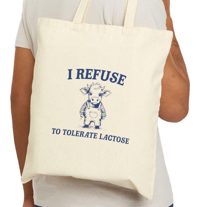Funny Lactose Intolerance Tote Bag: Retro Meme Gift - Etsy