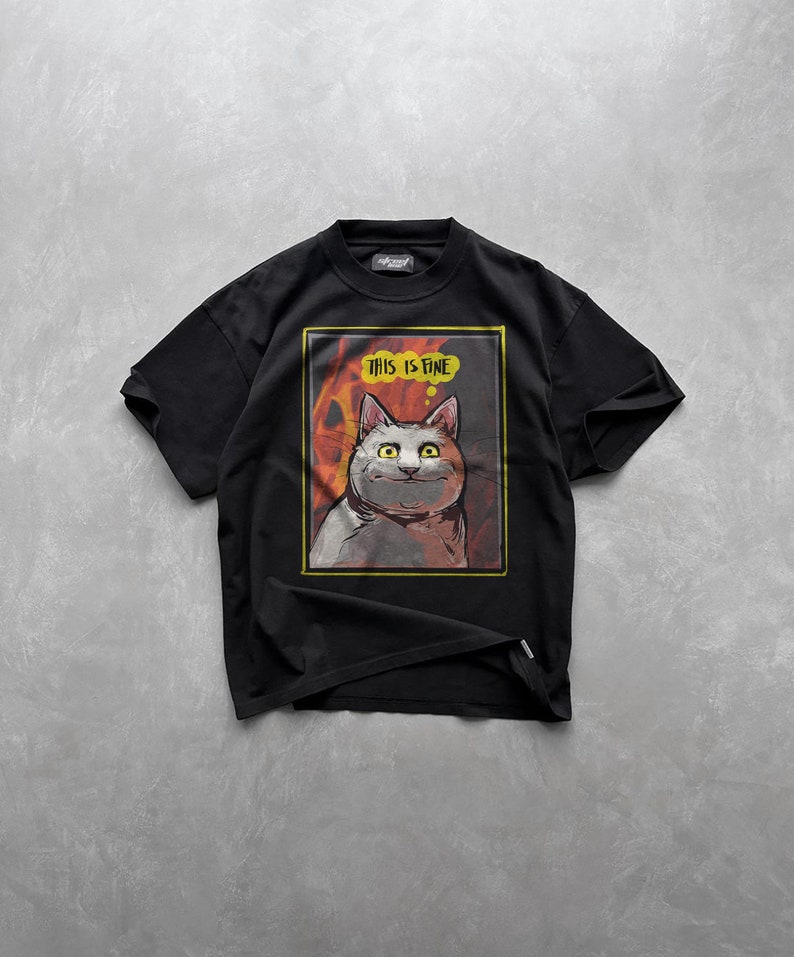 This is Fine Everything is Fine Meme Shitpost Shirt, Stupid Funny ...