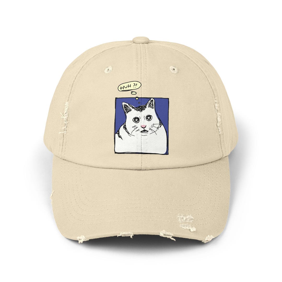 Huh Cat Meme Hat, Tiktok Meme Hat, Funny Hats, Offensive Hats, Meme ...