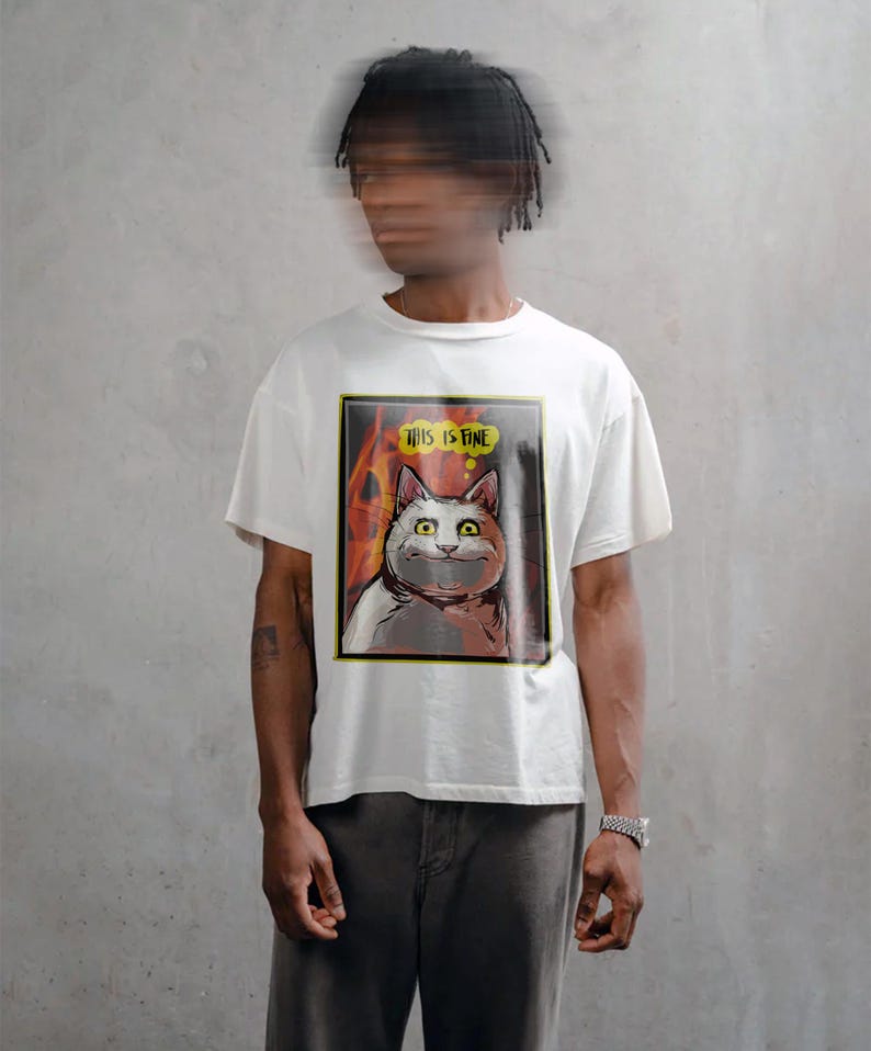This is Fine Everything is Fine Meme Shitpost Shirt, Stupid Funny ...