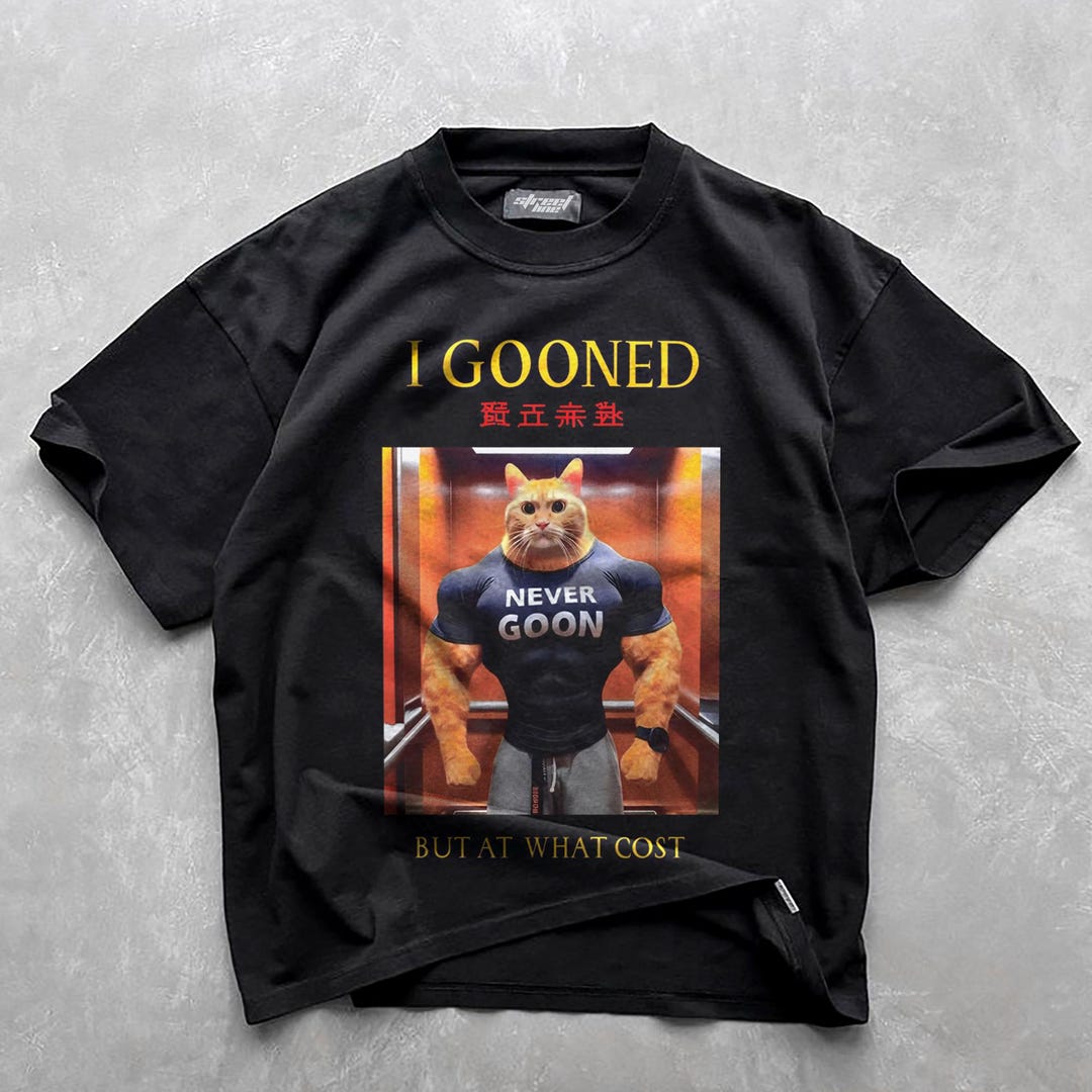 I Gooned Cat Meme T-shirt: Funny Japanese Y2K Tee - Etsy