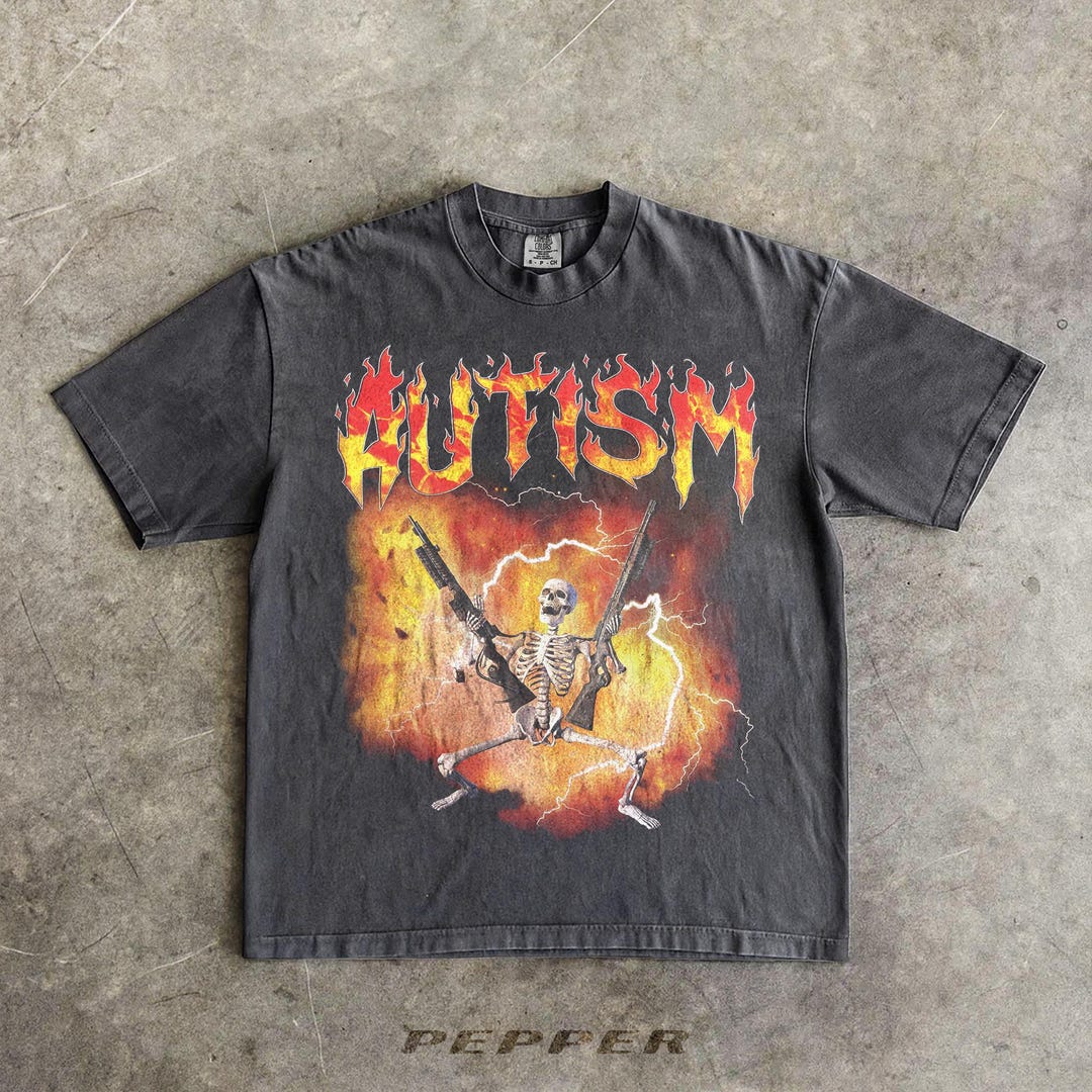 Autistic Funny Skeleton Shirt – Edgy Meme Graphic Tee - Etsy