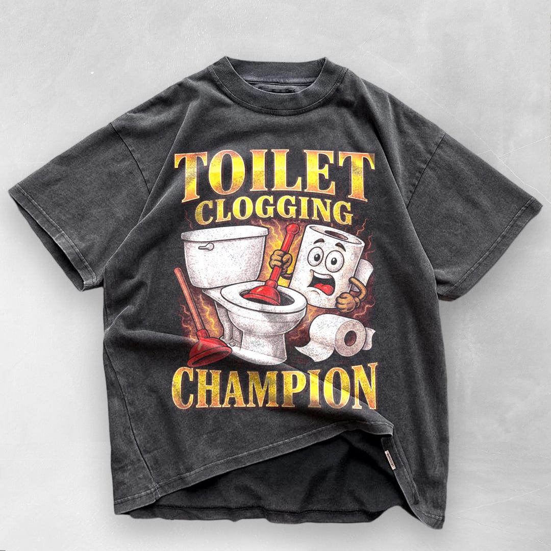 Cursed Toilet Clogging Champion T-shirt: Funny Meme Graphic Tee - Etsy