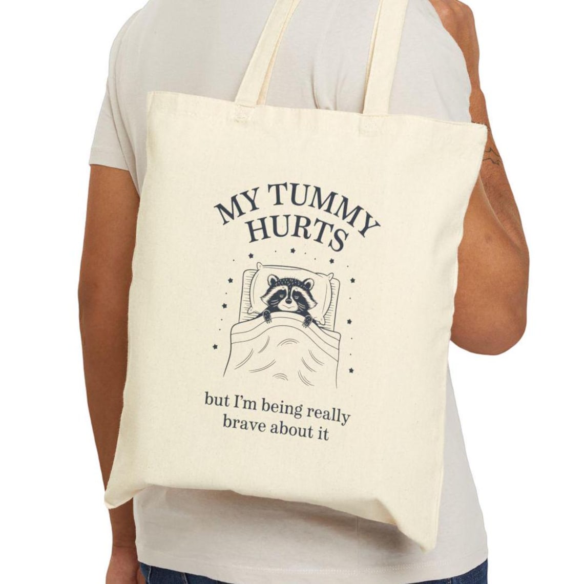 My Tummy Hurts Funny Tote Bag, Retro Meme Tote, Weird Crazy Design ...