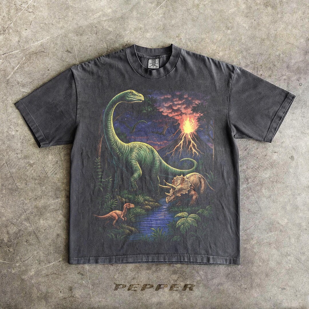 Vintage Jurassic Dinosaur 90s Graphic T-shirt, Retro T-rex ...