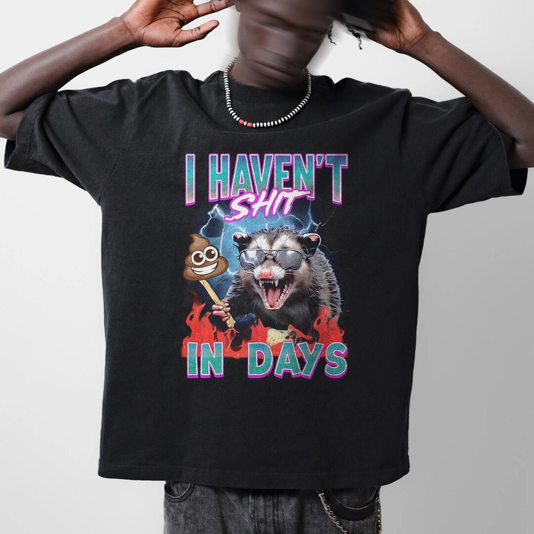 I Haven't Shit in Days Shirt, Ironic Opossum Tshirt, Funny Meme T-shirt ...