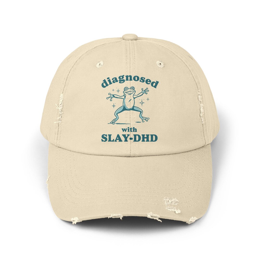 Slay-dhd Frog Meme Distressed Dad Hat - Etsy