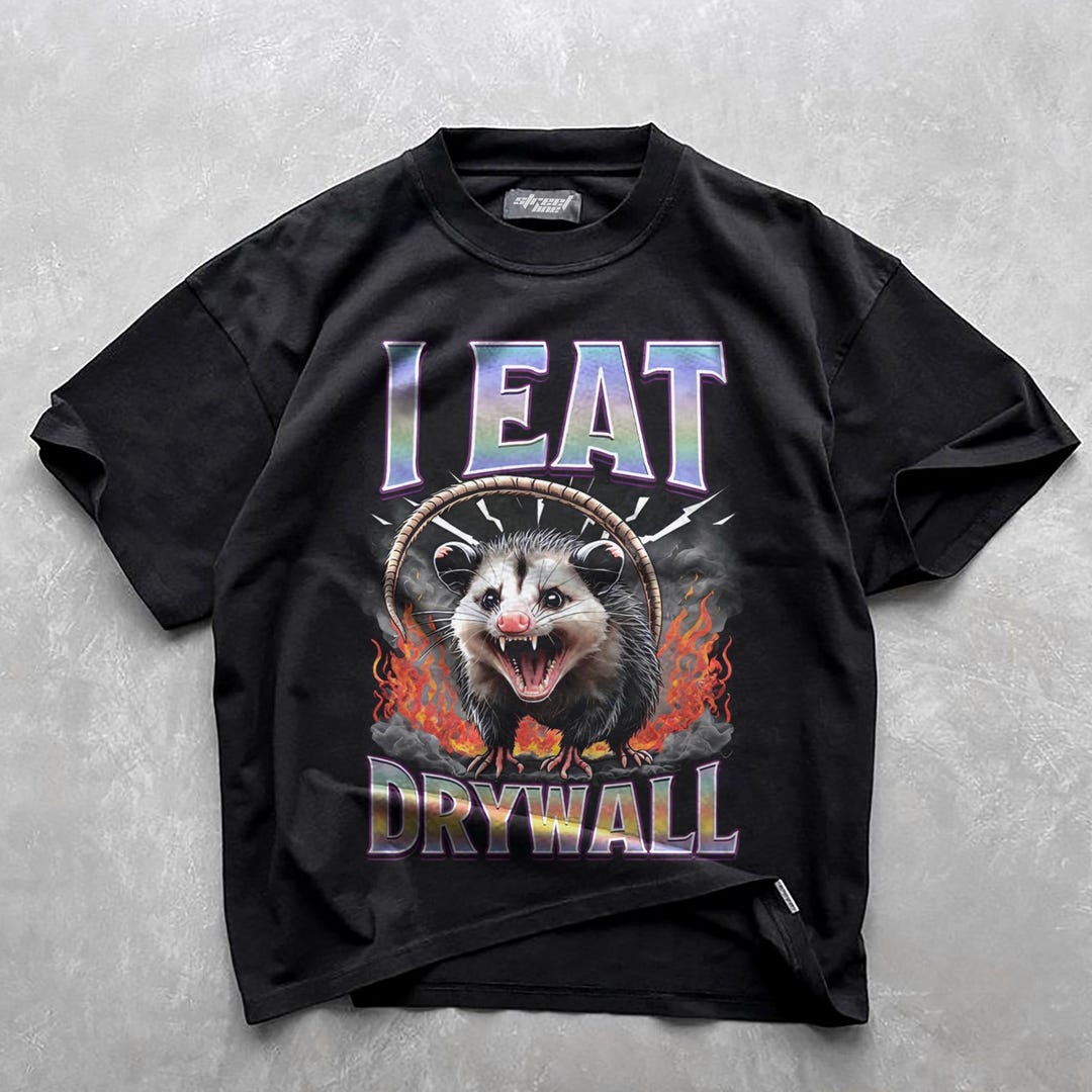 Funny Opossum T-shirt: I Eat Drywall Meme, Sarcastic Graphic Tee - Etsy