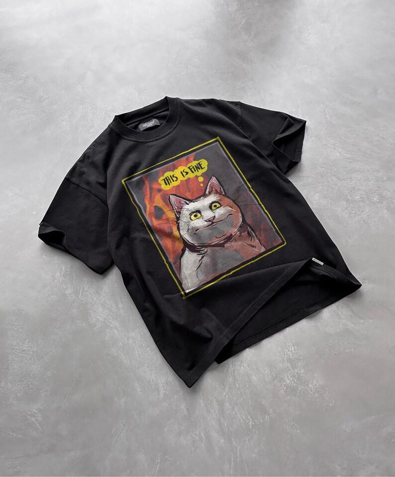 This is Fine Everything is Fine Meme Shitpost Shirt, Stupid Funny ...