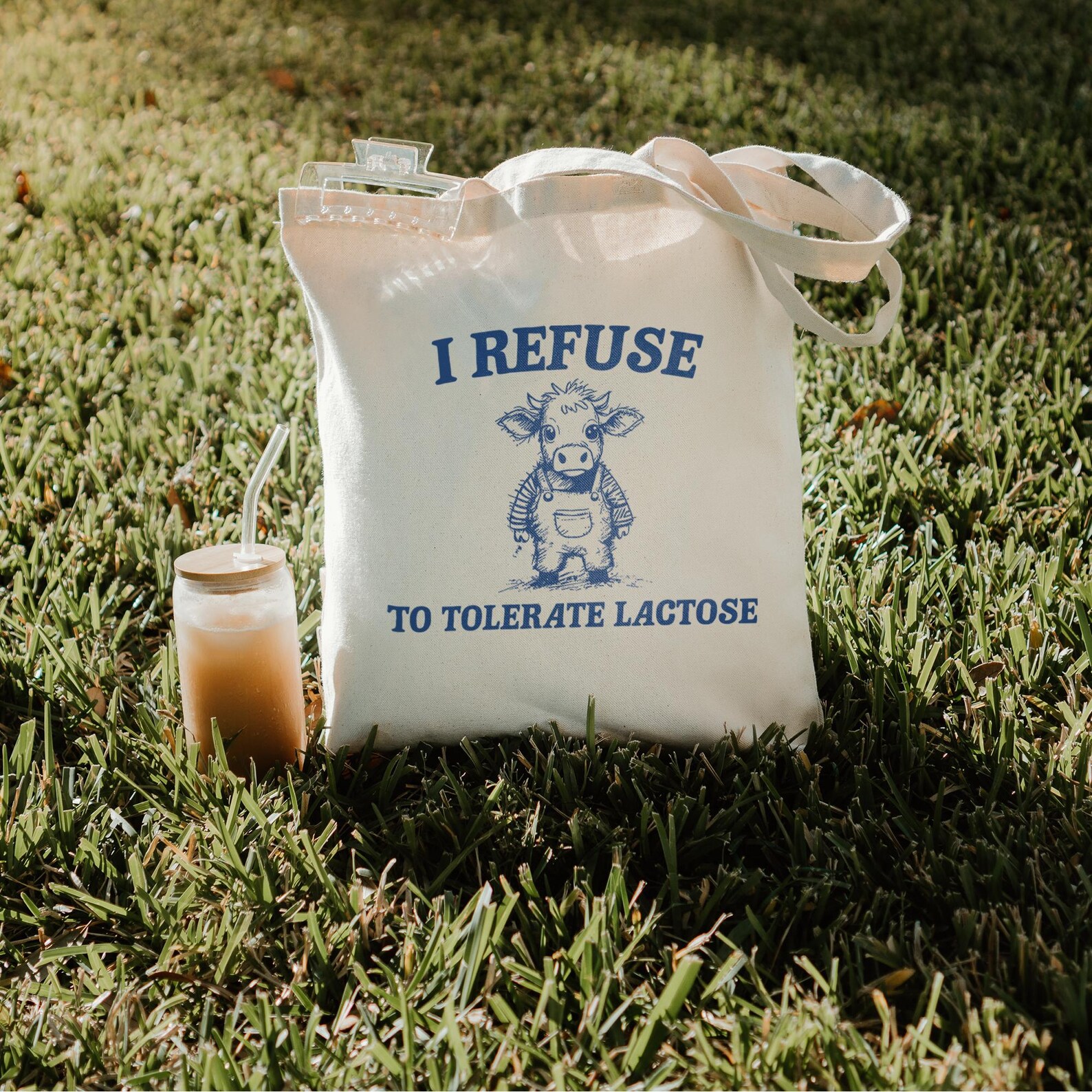 Funny Lactose Intolerance Tote Bag: Retro Meme Gift - Etsy