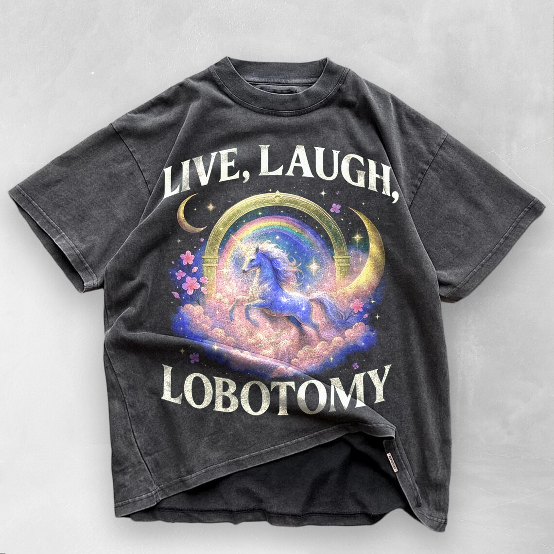 Live Laugh Lobotomy Comfort Colors T-shirt: Funny Dolphin Meme Graphic ...