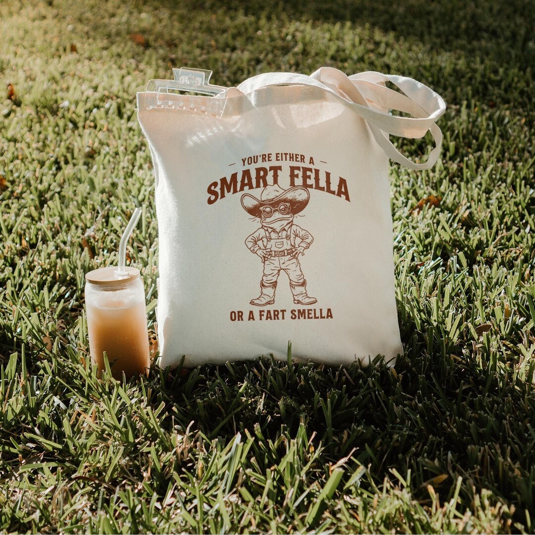 Smart Fella or Fart Smella Tote Bag: Funny Retro Meme Gift - Etsy