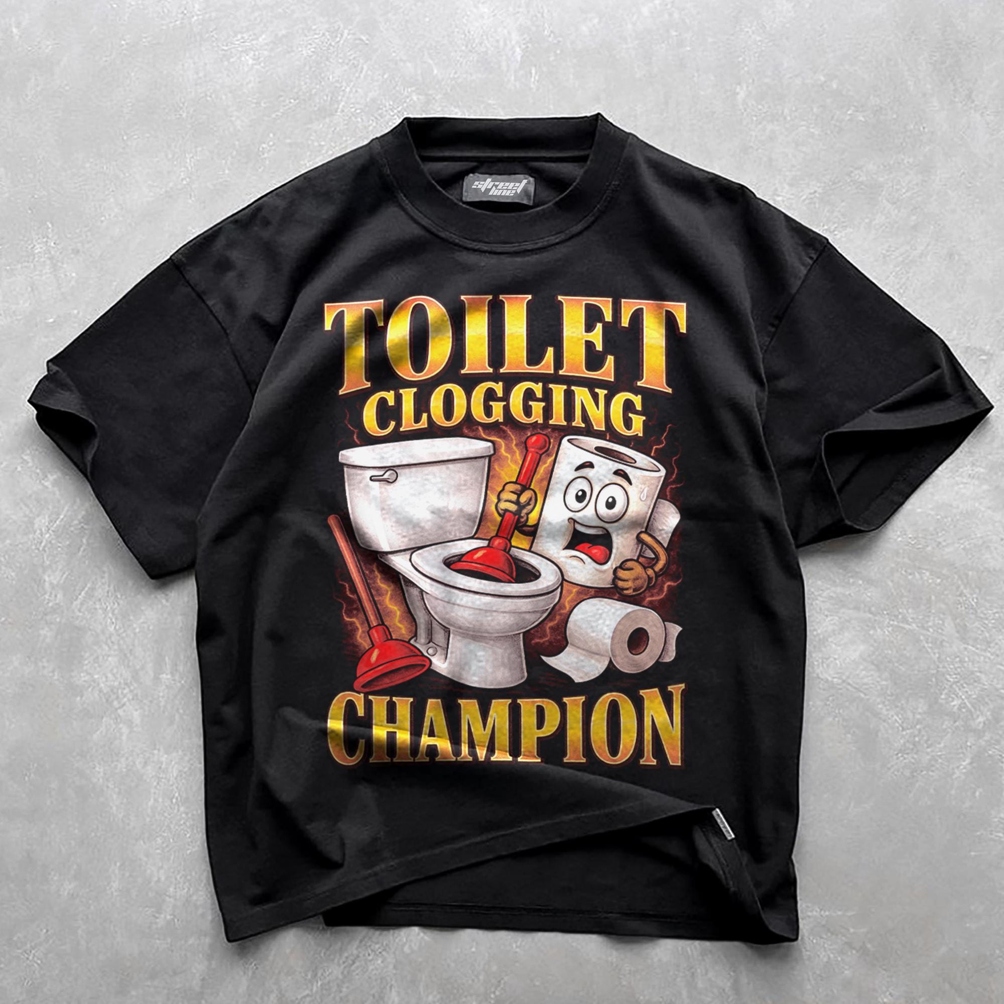 Cursed Toilet Clogging Champion T-shirt: Funny Meme Graphic Tee - Etsy