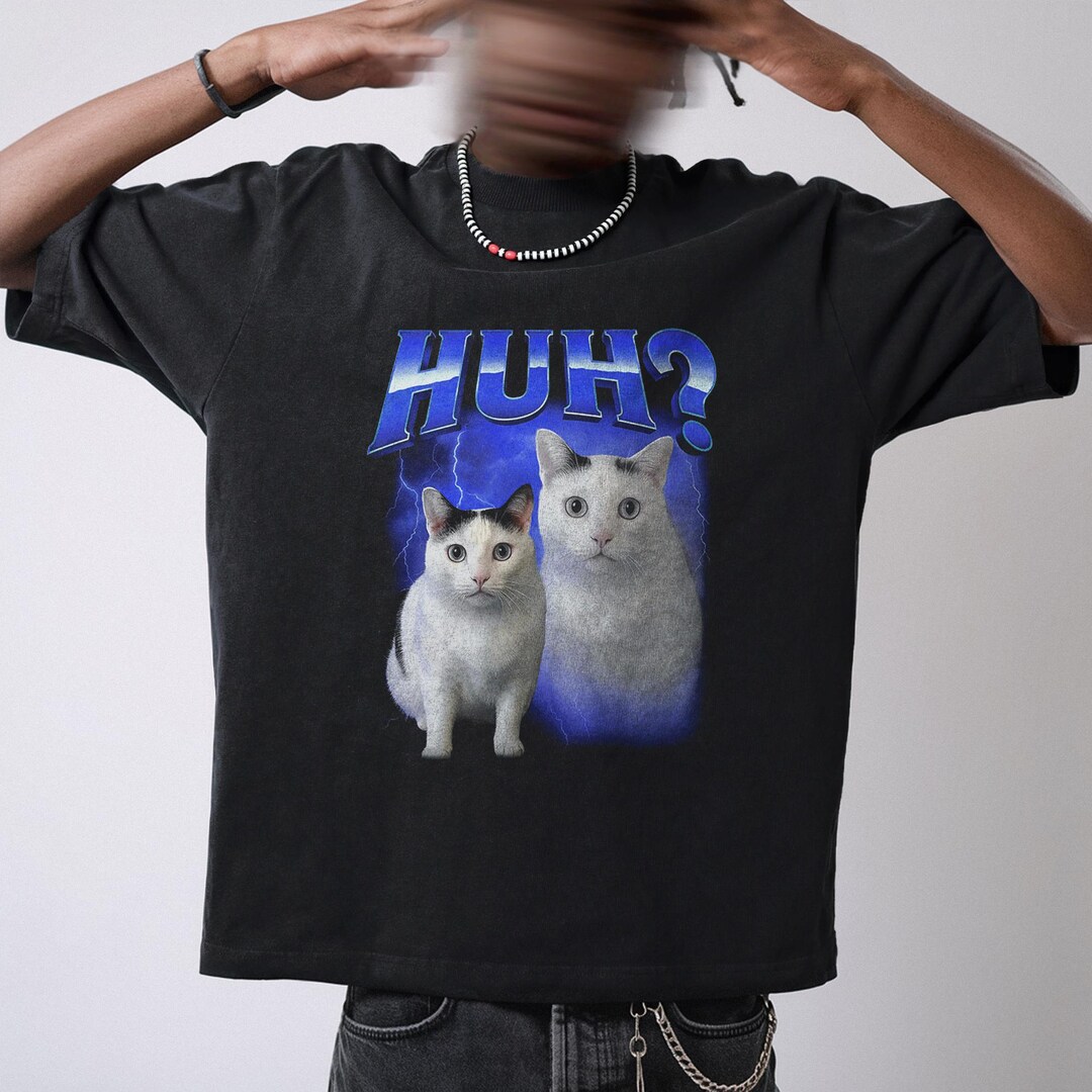 HUH Funny Cat Meme T-shirt: Dank Humor Tee - Etsy UK