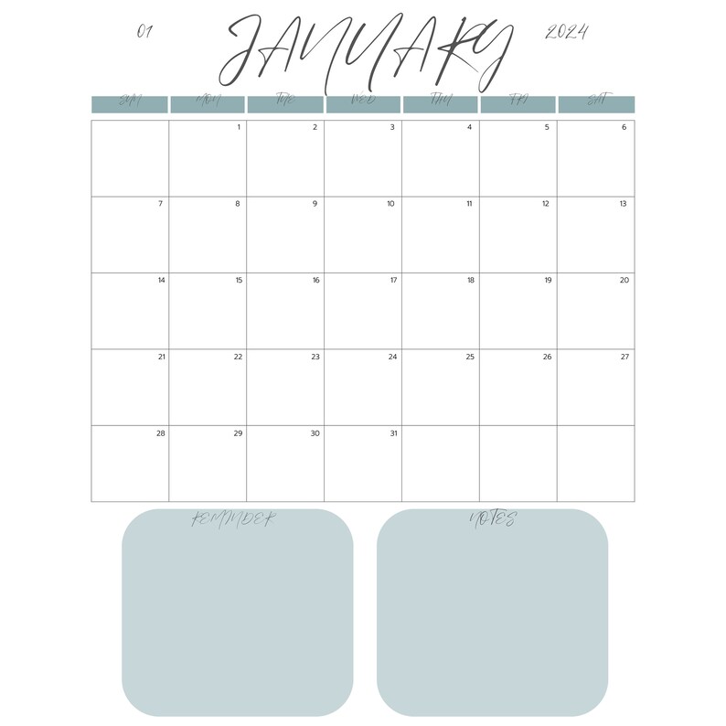 2024 Digital Calendar - Etsy