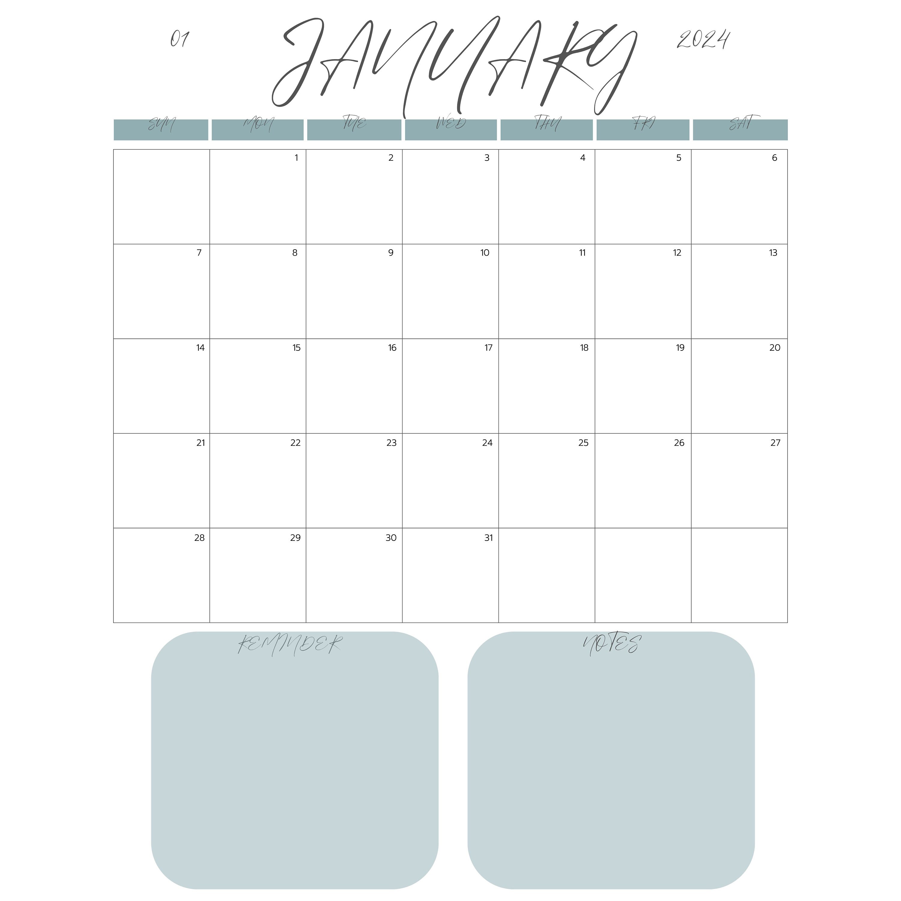 2024 Digital Calendar - Etsy