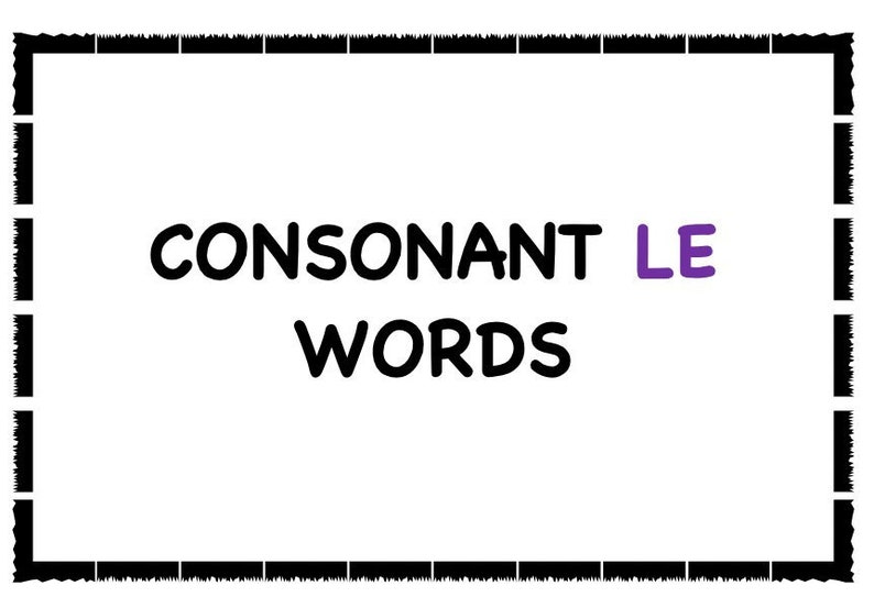 Consonant Le Word Cards - Etsy