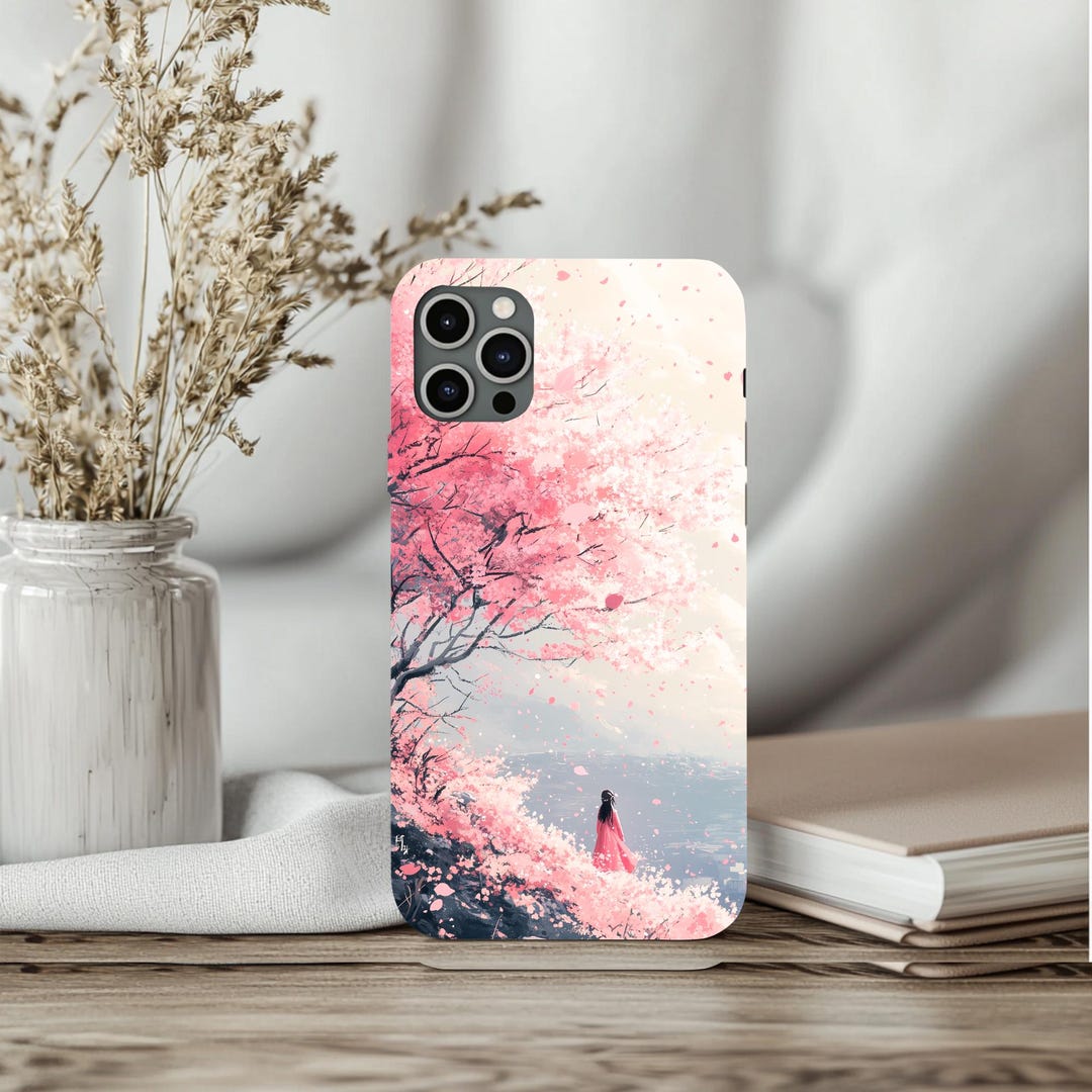 Japanese Art Landscape Cherry Blossom Sakura Phone Case for iPhone 16 ...