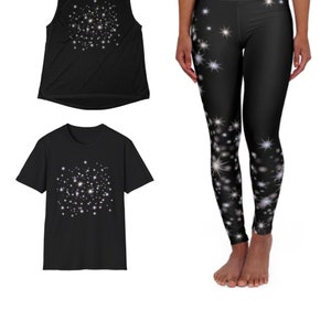 Silver Stars T-shirt, Sparkling Star Tee, Celestial Shirt, Womans ...