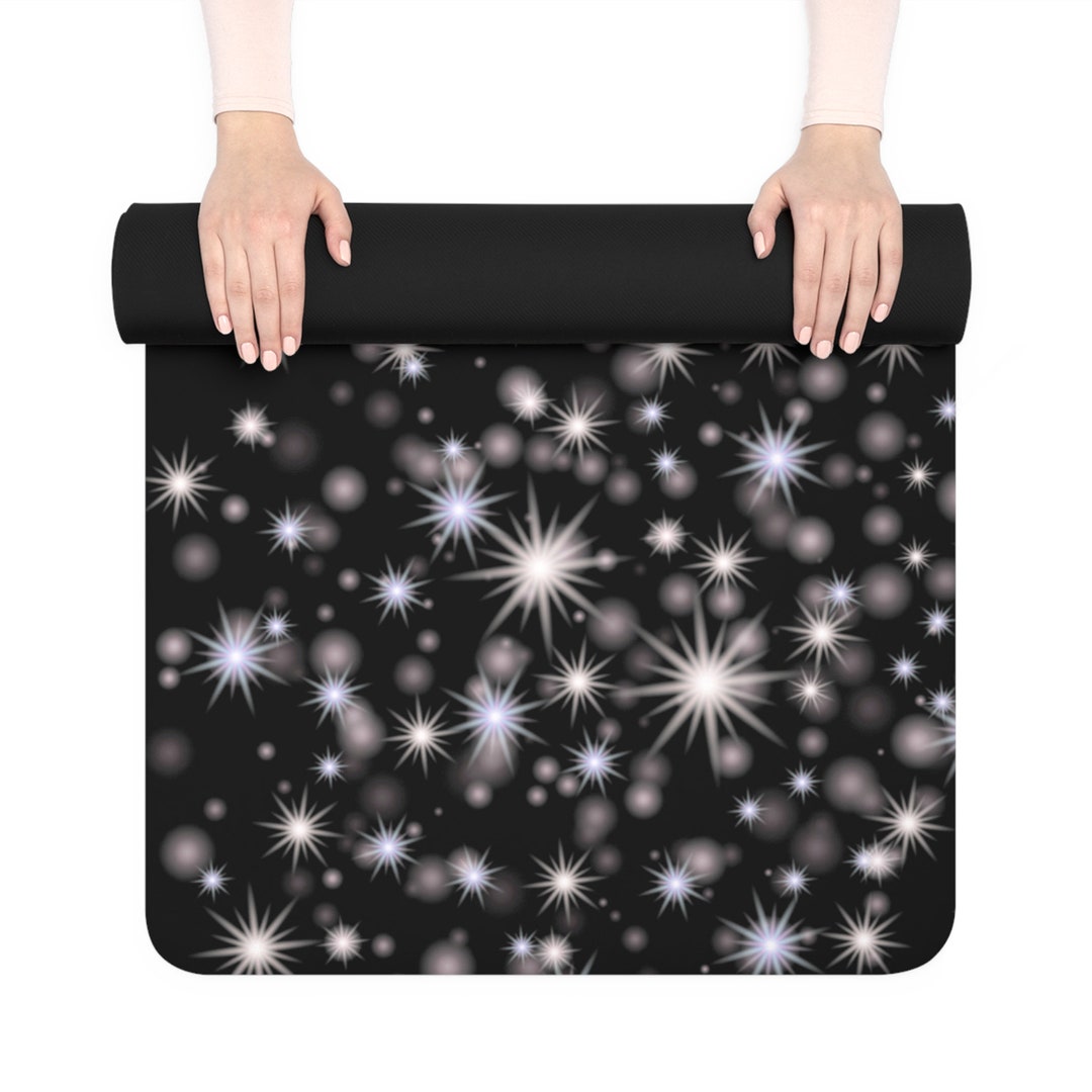 Silver Stars Yoga Mat, High Quality Rubber Athletic Mat, Celestial ...