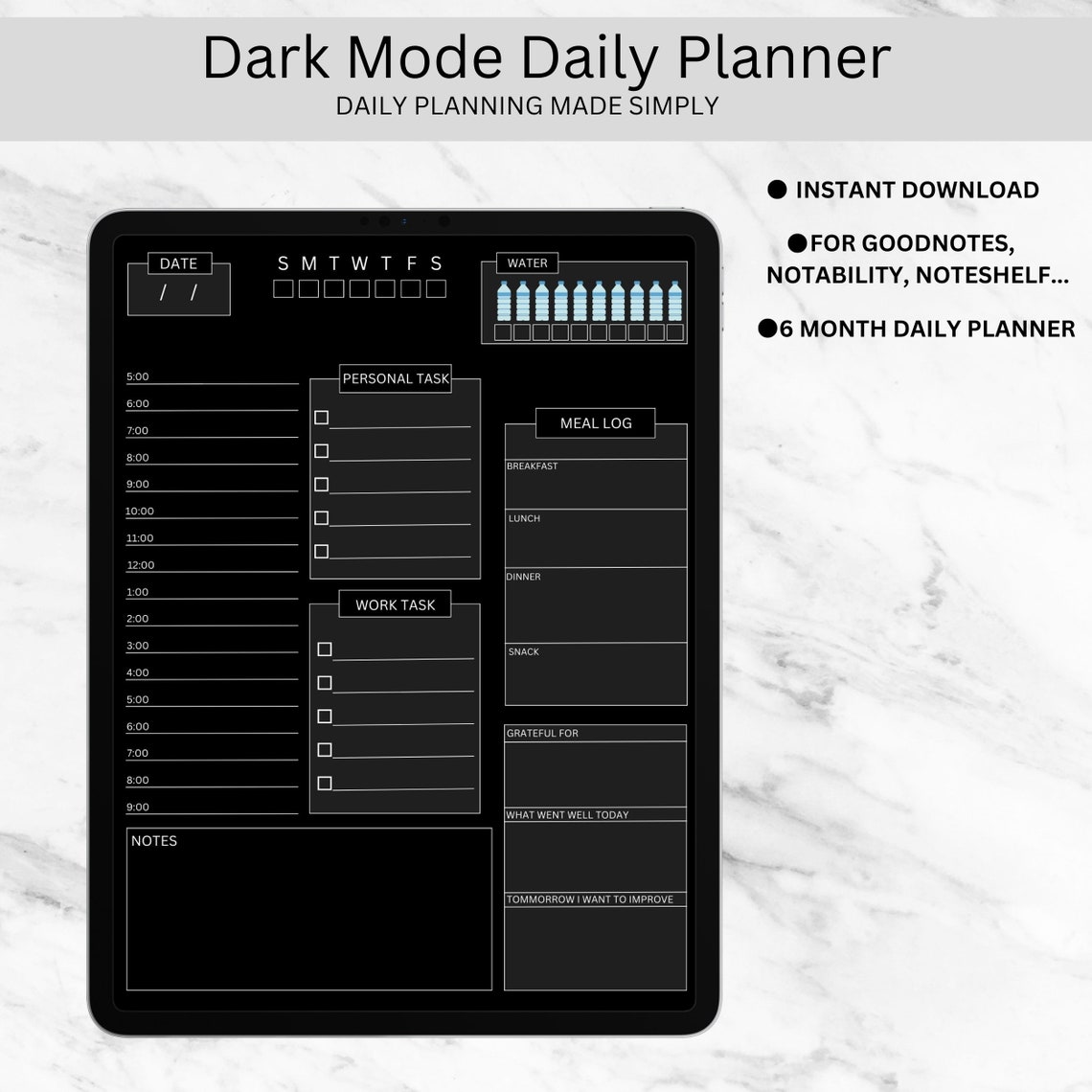 Daily Planner Goodnotes Template, Undated, Digital Planner Pdf, Cute ...