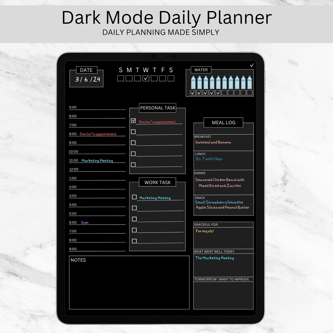 Daily Planner Goodnotes Template, Undated, Digital Planner Pdf, Cute ...