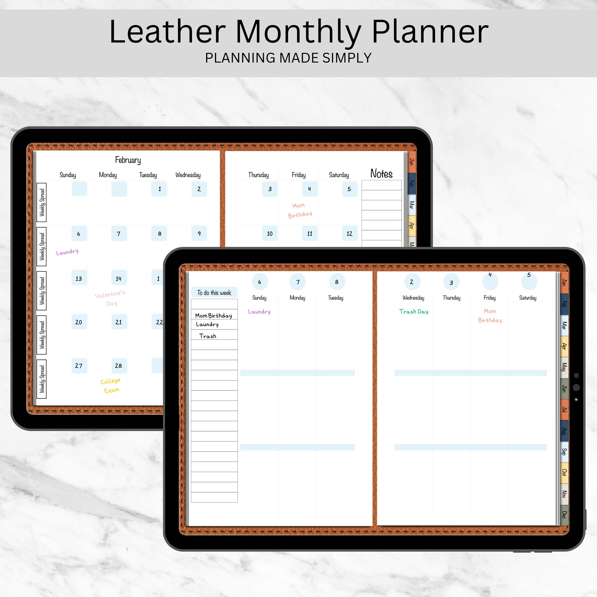 Monthly Planner Goodnotes Template, Undated Monthly Planner, Monthly ...