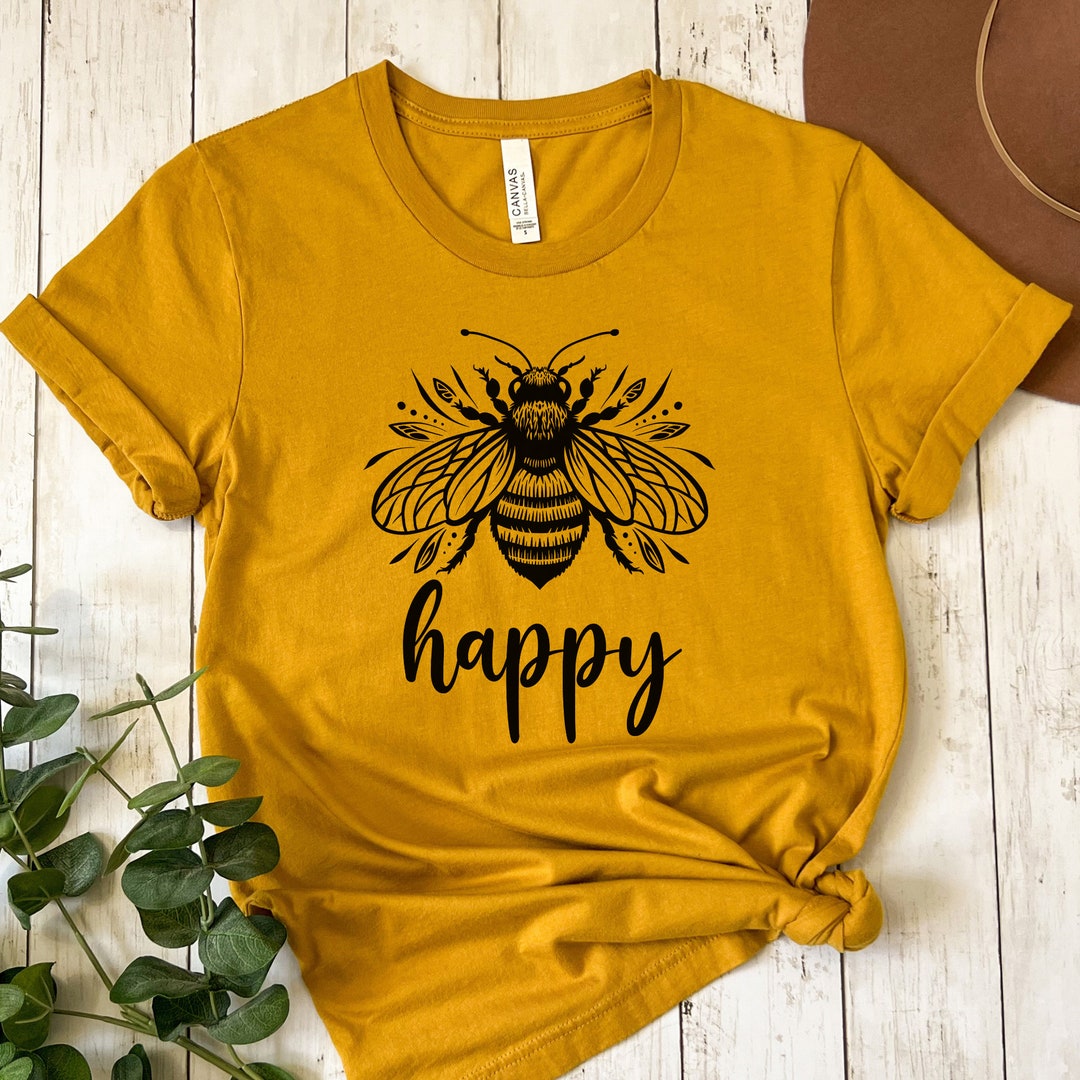 Be Happy Shirt, Cute Bee Shirt for Women, Beekeeper Gift, Nature Lover ...