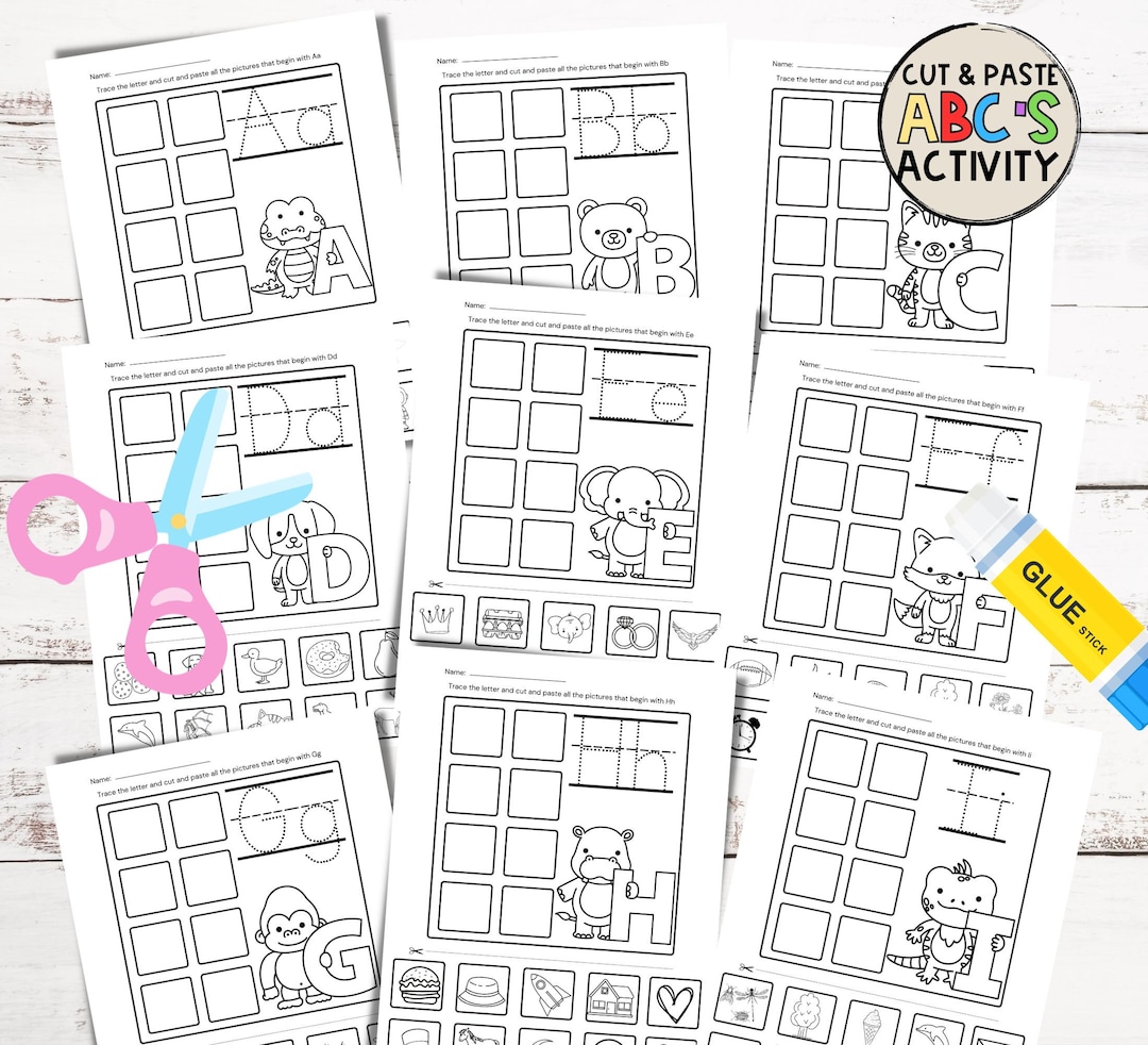Alphabet Worksheet | Preschool Cut and Paste | Homeschool Morning ...