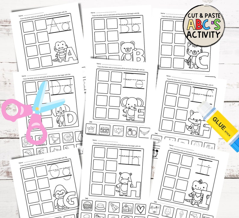 Alphabet Worksheet | Preschool Cut and Paste | Homeschool Morning ...