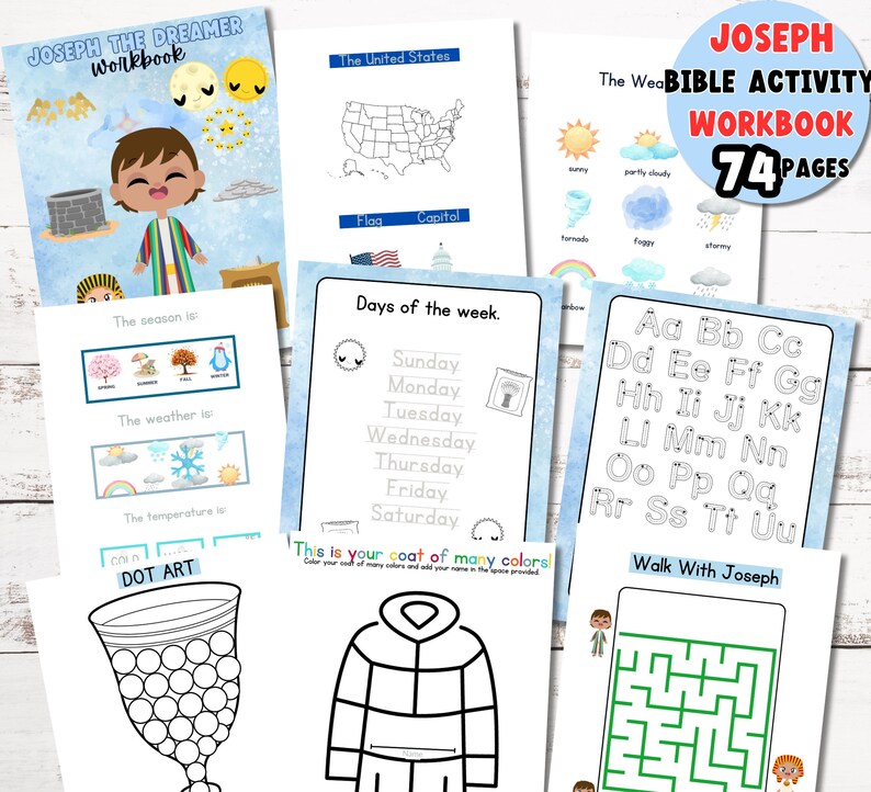 Joseph the Dreamer Bible Activity Workbook | Joseph the Dreamer Craft ...