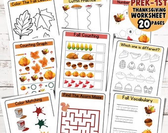 Thanksgiving Fall Worksheets | Kindergarten Morning Menu | Turkey ...